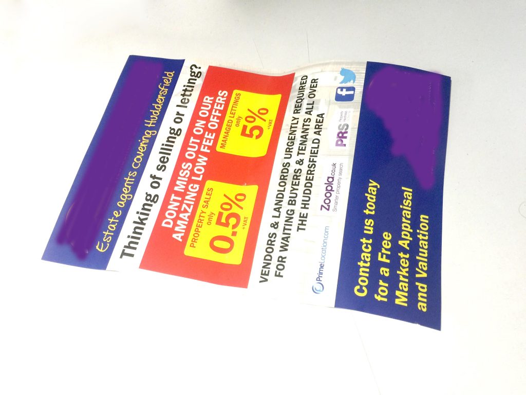 How not to specify and design a flyer for a door drop. - Blog